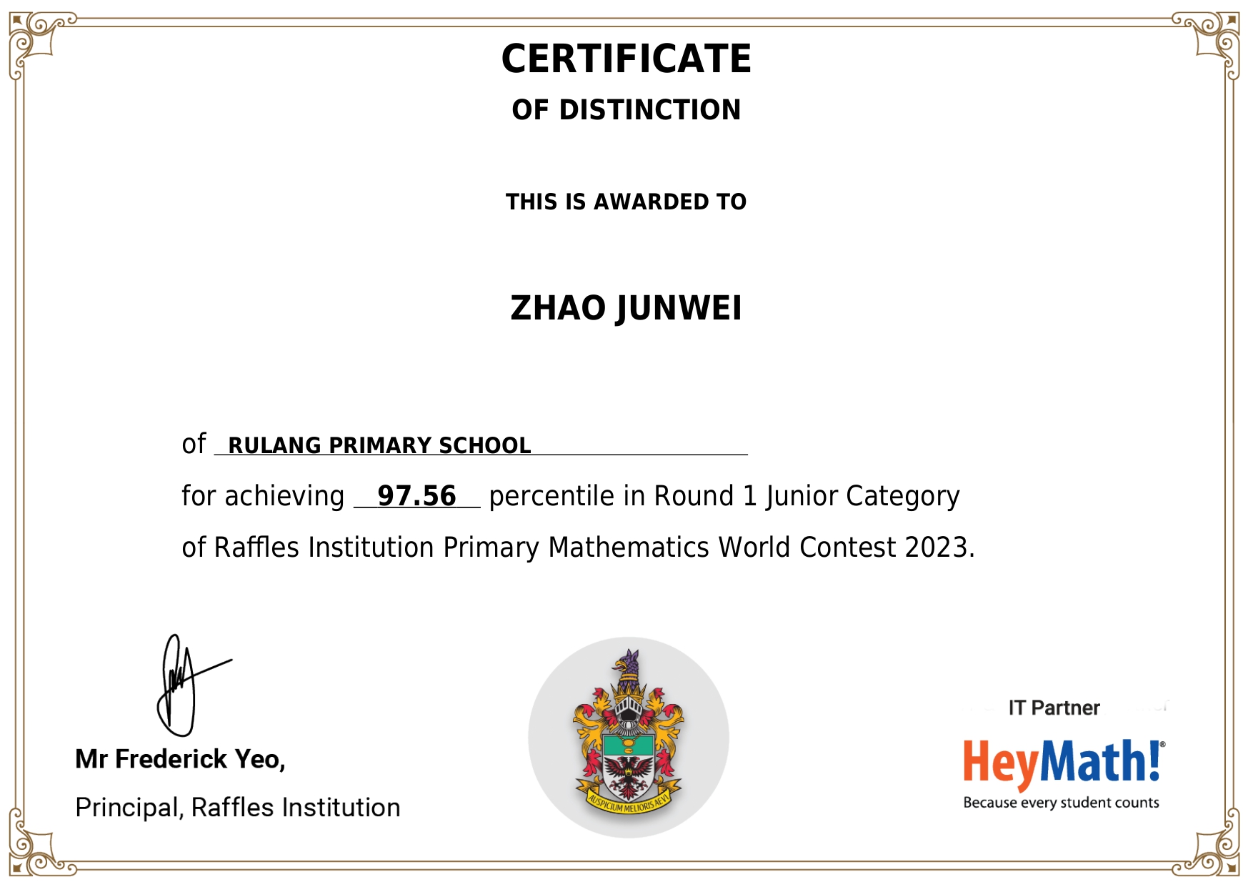 Primary School Mathematics – Zhao Junwei